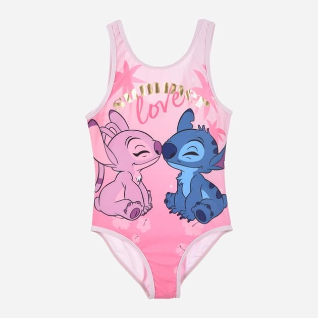 Παιδικό μαγιό ολόσωμο για κορίτσι σε ροζ χρώμα με τον Stitch από 6-12 ...